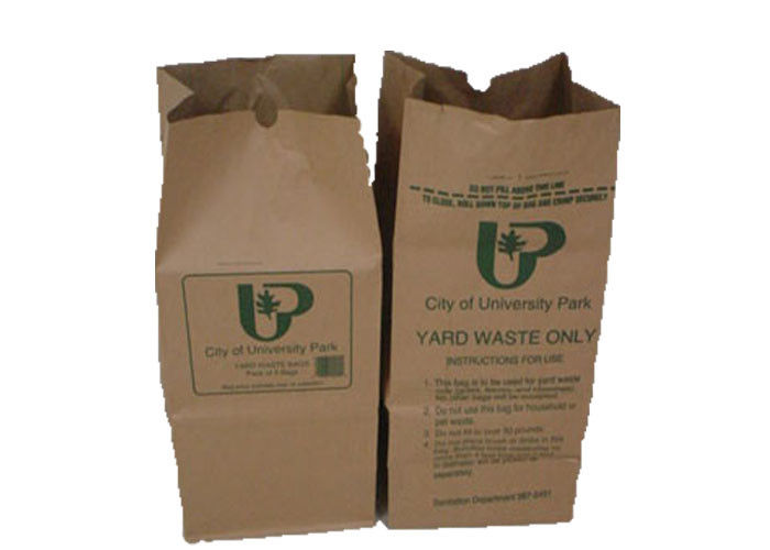 Open Mouth Multiwall Kraft Paper Bags , Degradable Garbage Bag Folding ...