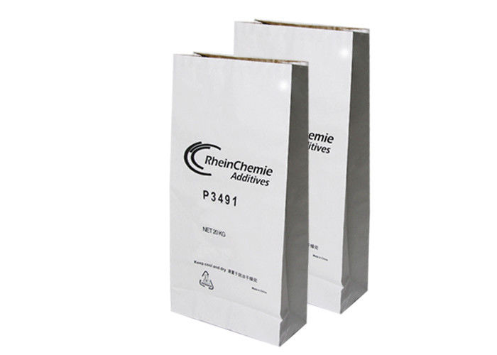 25kg Multi Layers Kraft Paper Bag Custom Printing With Flat Bottom