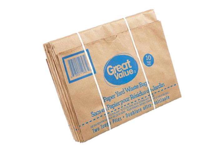 Open Mouth Multiwall Kraft Paper Bags , Degradable Garbage Bag Folding ...