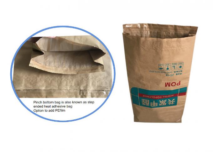 High Strength Sewn Open Mouth Multiwall Paper Bags Pinch Bottom For ...
