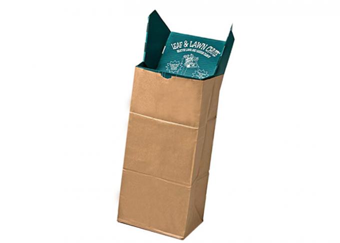 Custom Yard Waste Lawn Paper Bags Multiwall Moisture Proof 30 Gallons